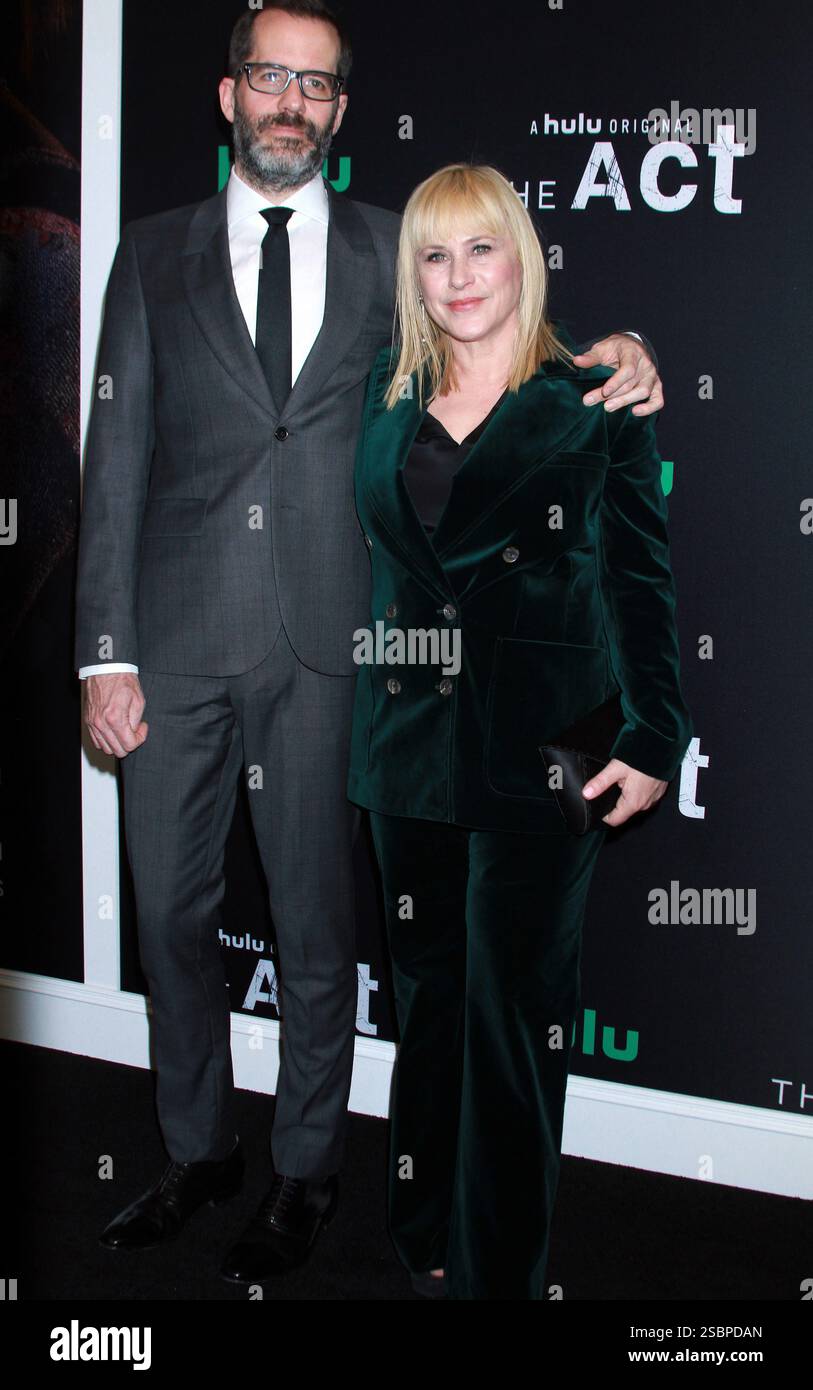 Eric White and Patricia Arquette arriving at the premiere of 'The Act ...