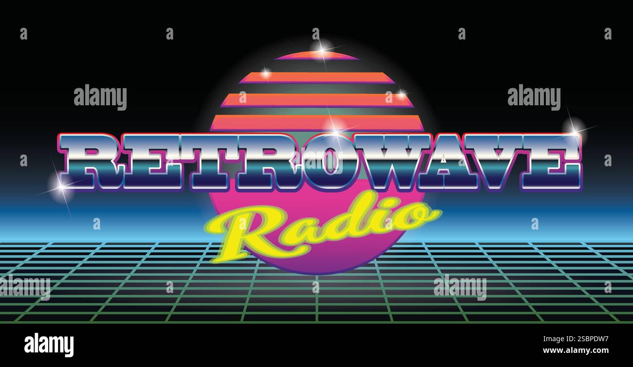 retrowave radio banner, vector Stock Vector Image & Art - Alamy