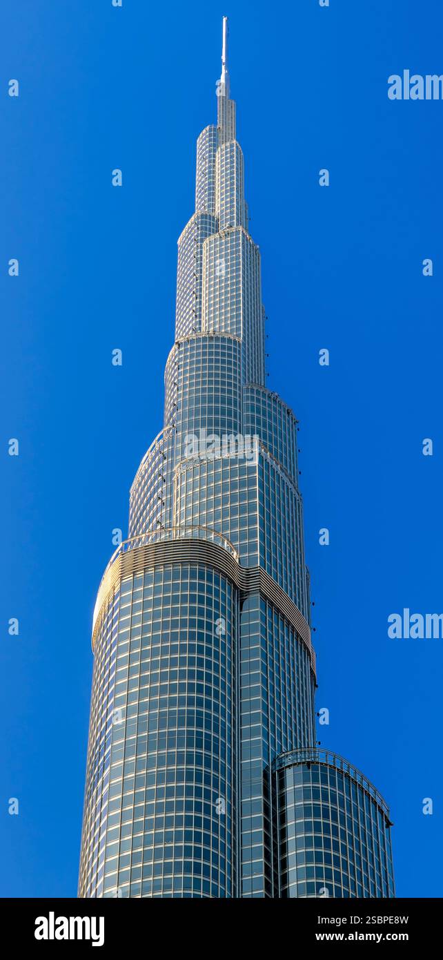 Details of the world's tallest building, Dubai's Burj Khalifa. The ...