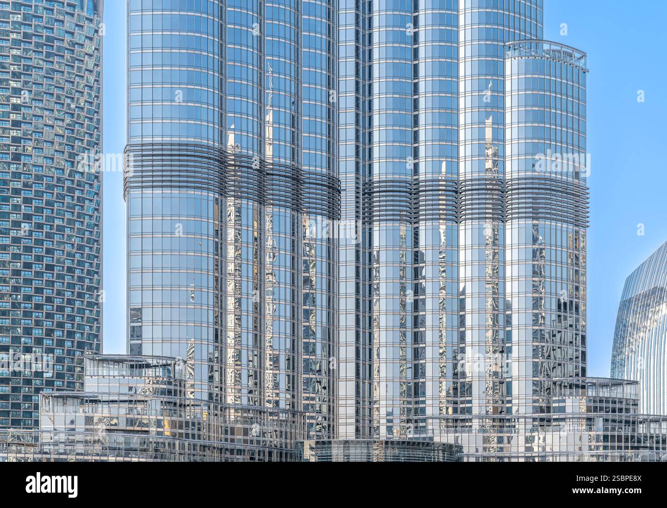 Details of the world's tallest building, Dubai's Burj Khalifa. The ...