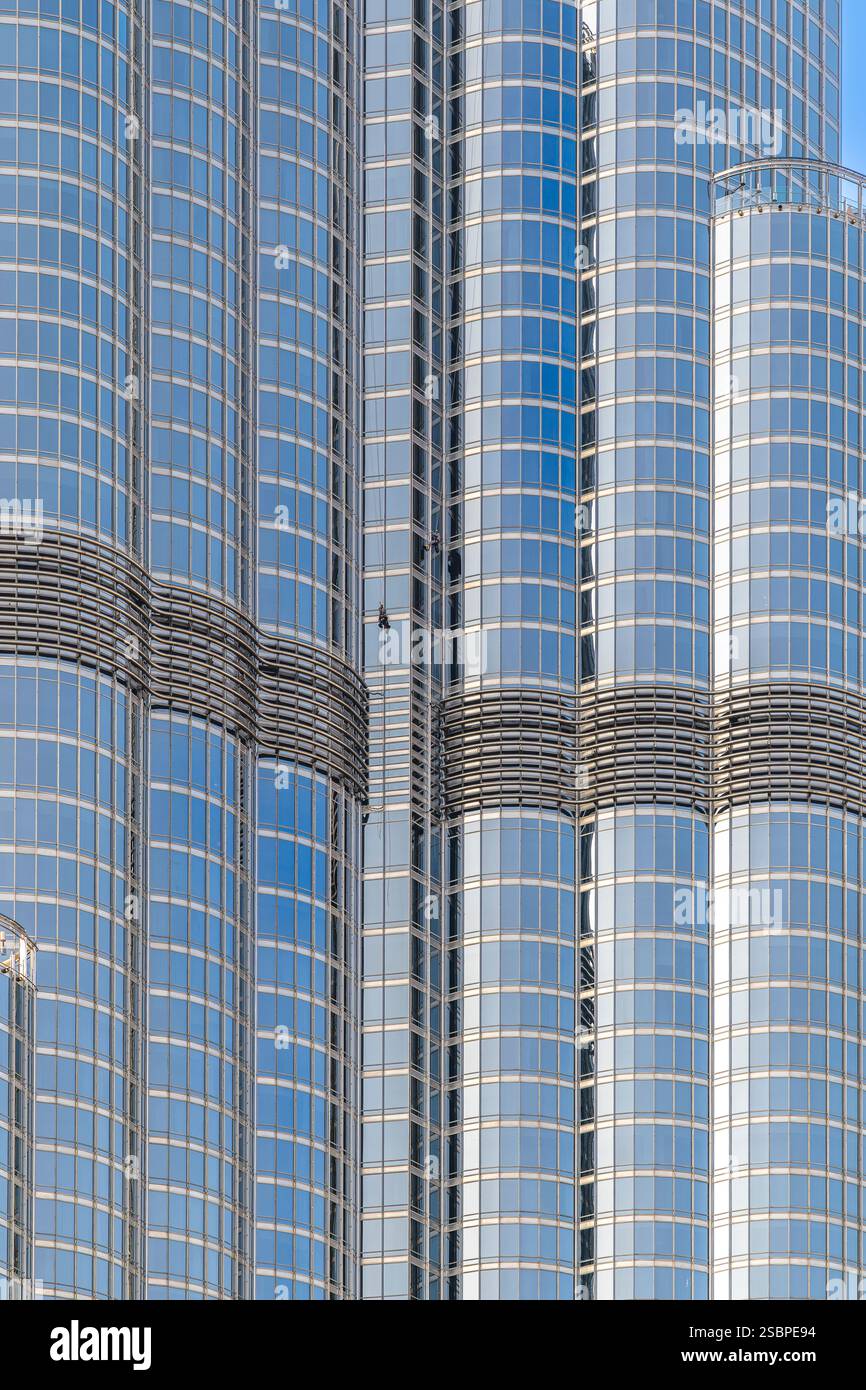 Details of the world's tallest building, Dubai's Burj Khalifa. The ...