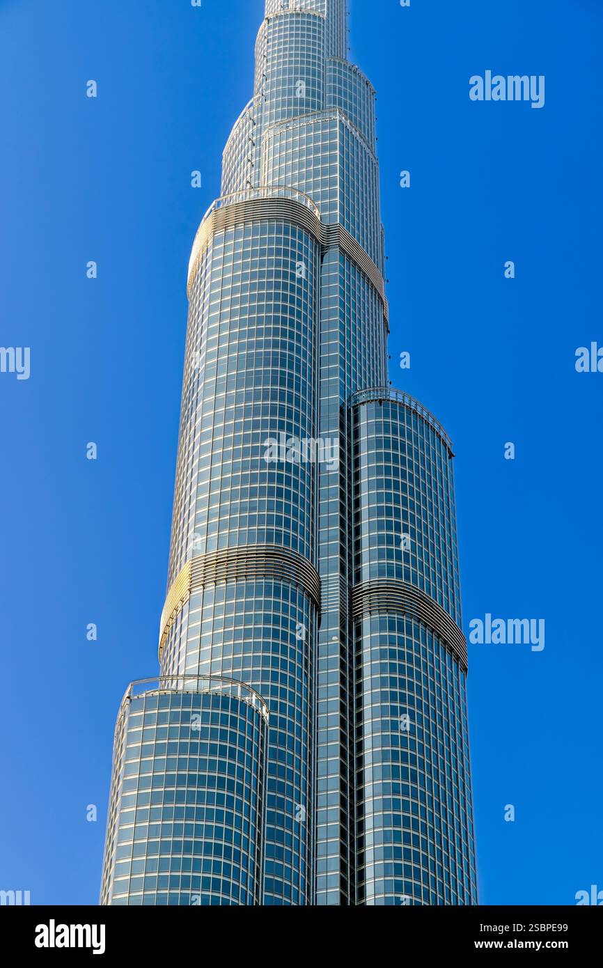 Details of the world's tallest building, Dubai's Burj Khalifa. The ...