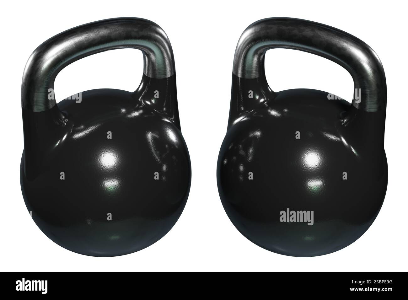 Pair of Olympic kettlebells, blank heavy cast iron powerlifting ...