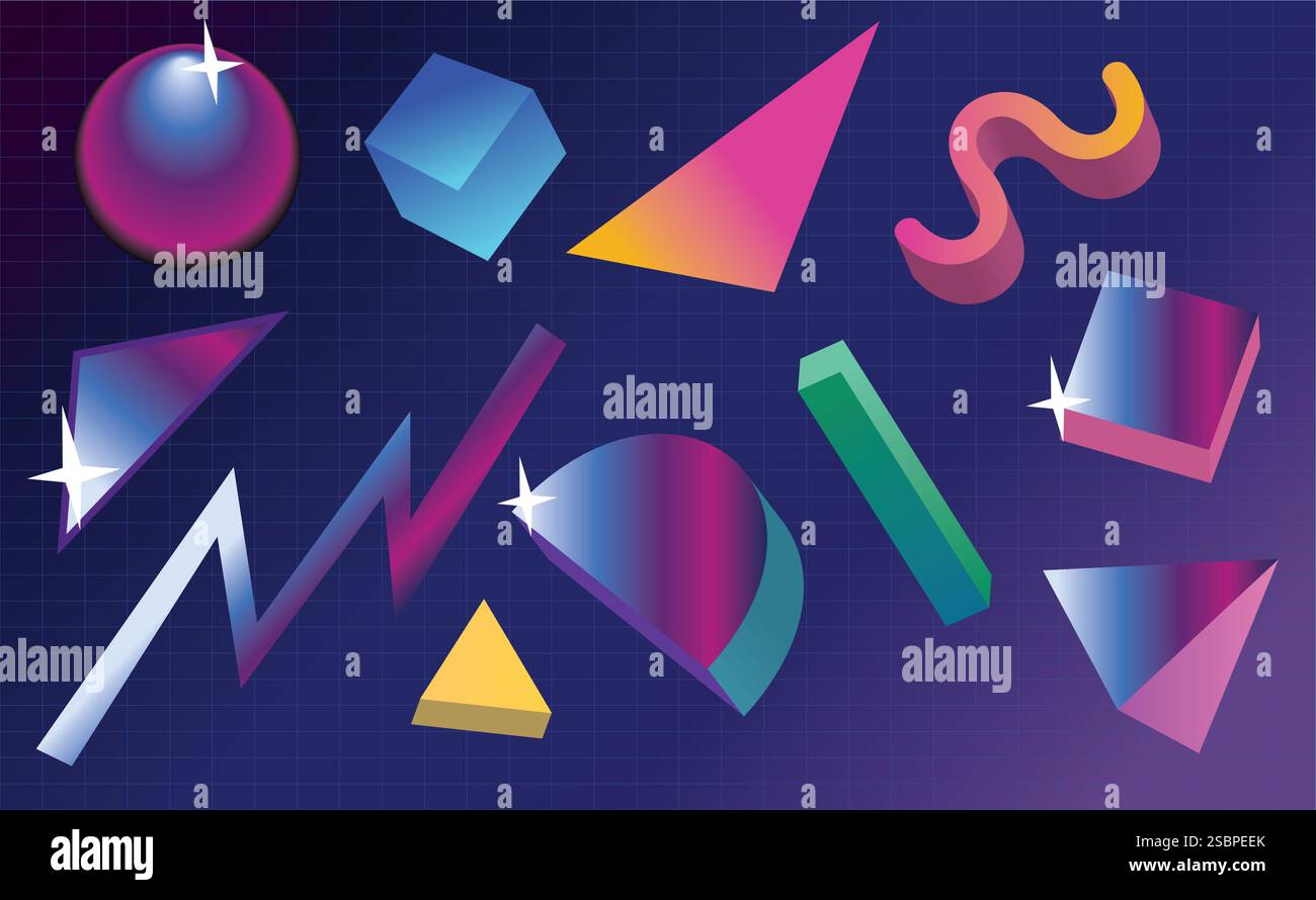 Rendering creative abstract geometric shapes Stock Vector Images - Alamy