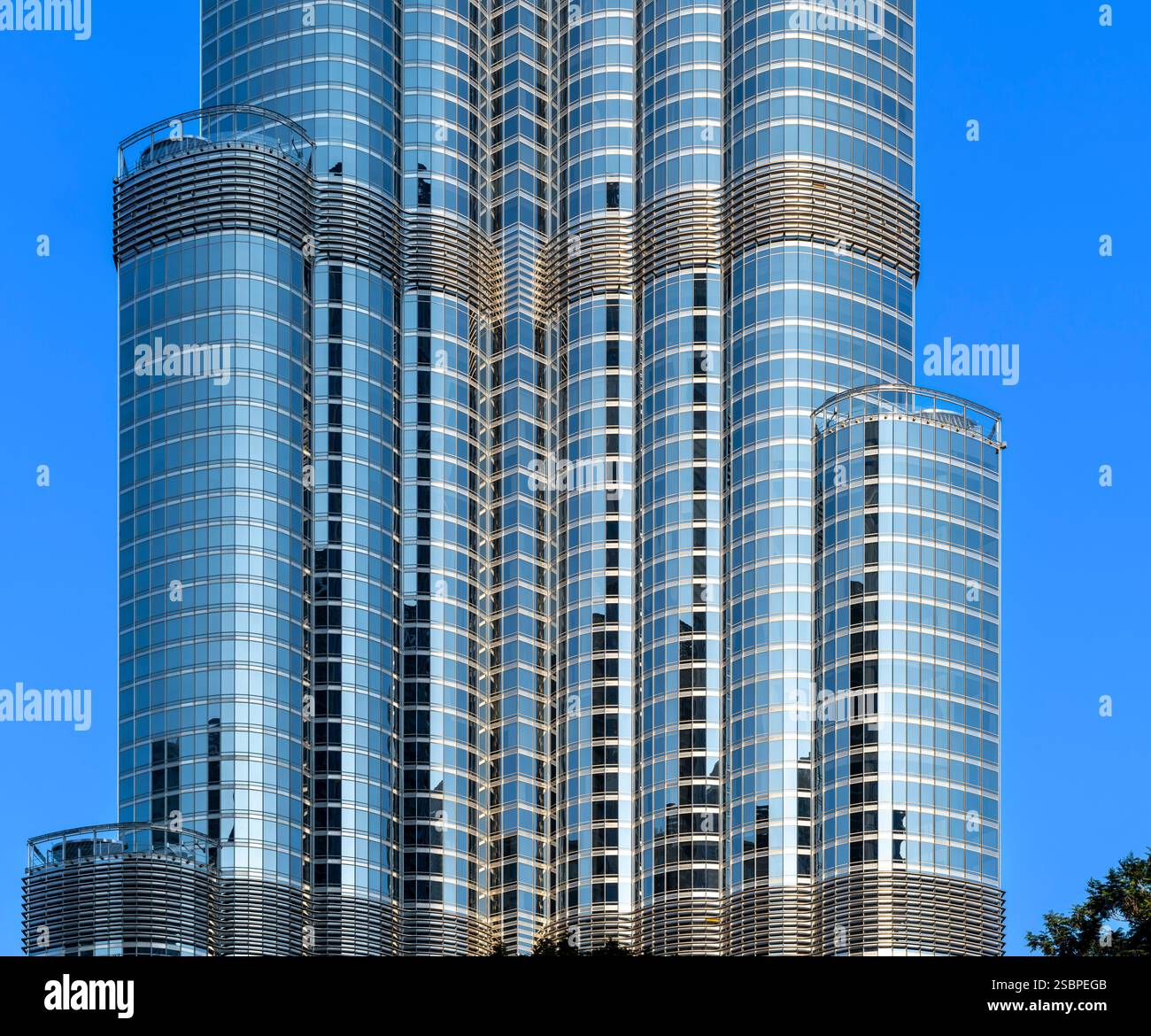 Details of the world's tallest building, Dubai's Burj Khalifa. The ...