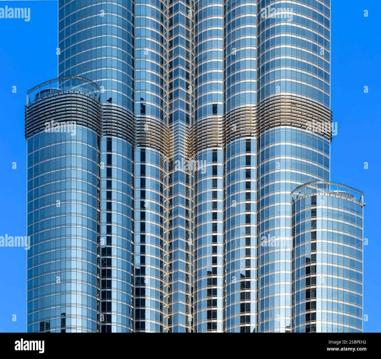 Details of the world's tallest building, Dubai's Burj Khalifa. The ...