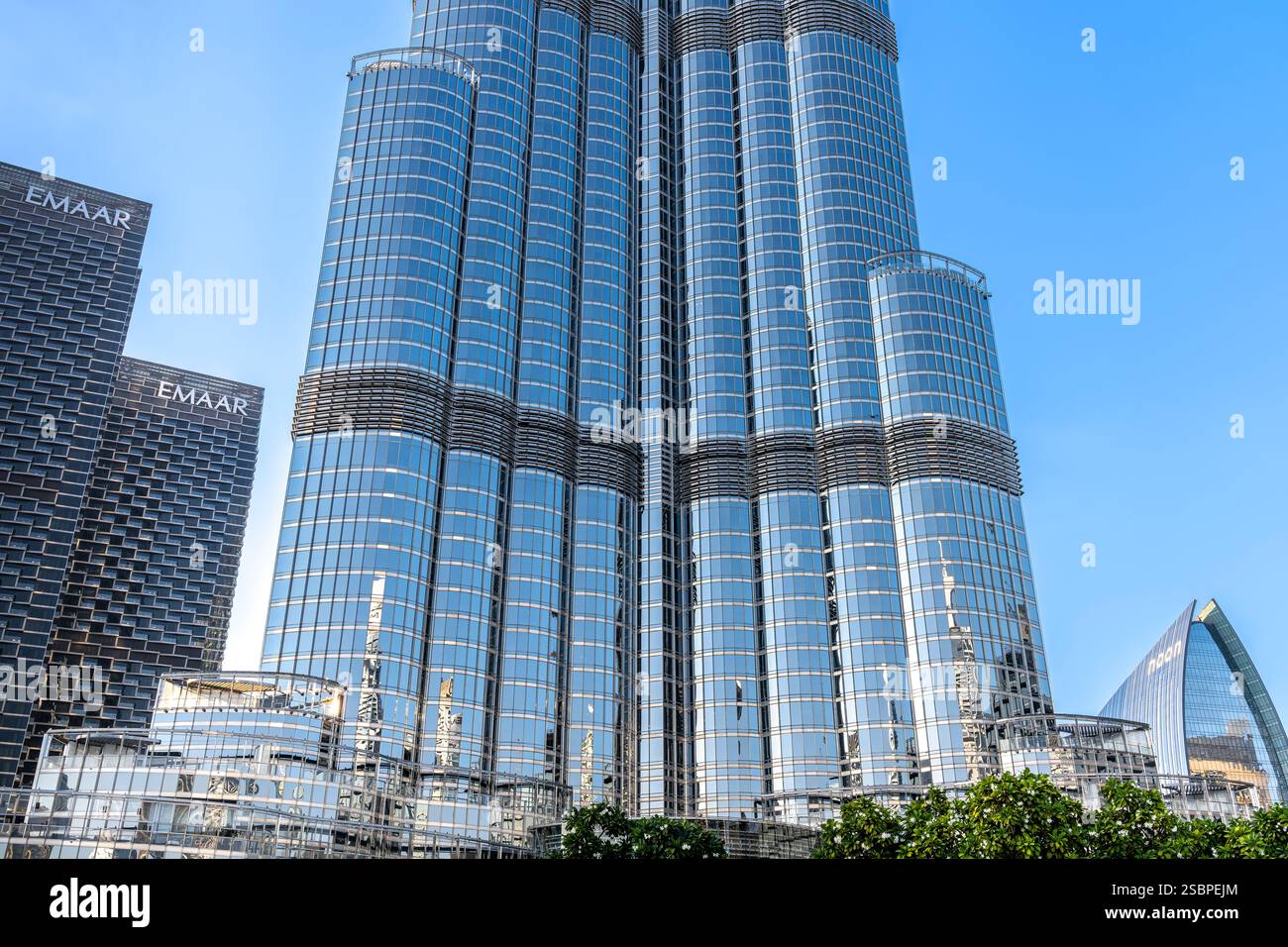Details of the world's tallest building, Dubai's Burj Khalifa. The ...