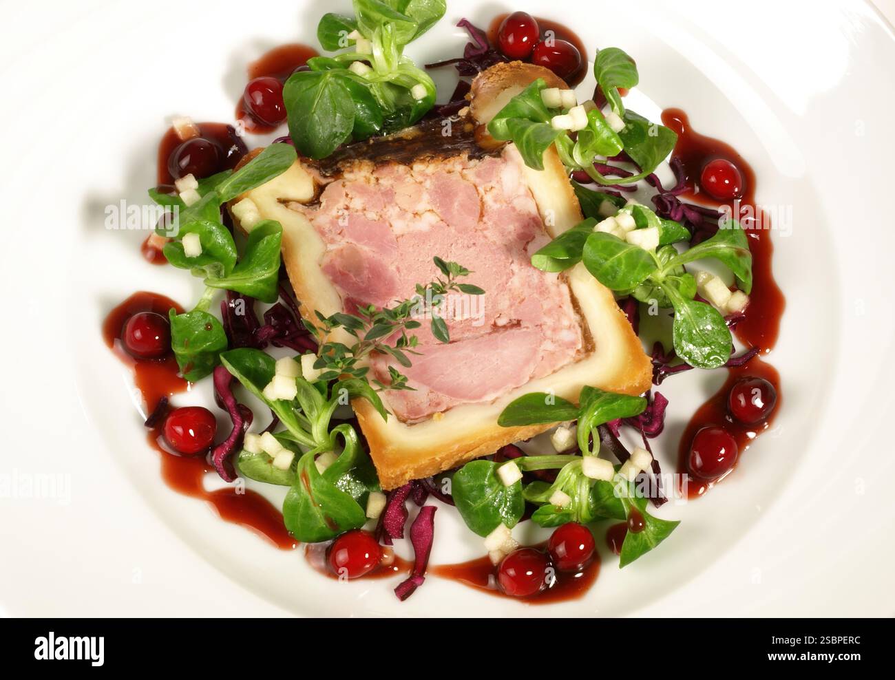 Wild Game Meat Terrine with Salad Stock Photo - Alamy