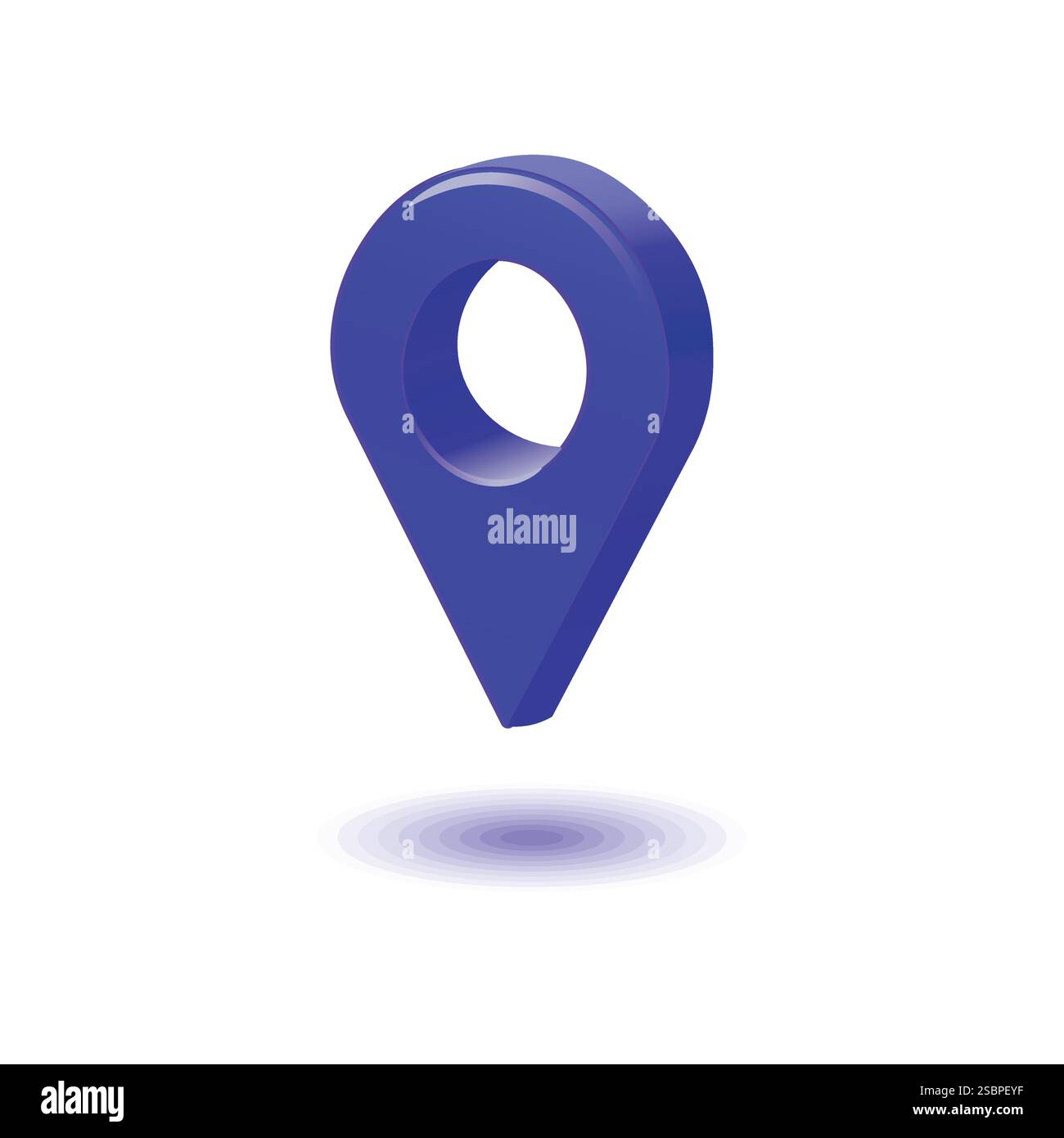Realistic blue 3d vector illustration of a gps navigation pin, location ...