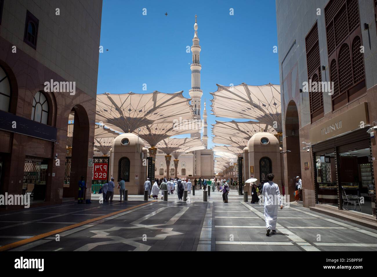 Medina, Saudi Arabia - July 3, 2024: Hajj and Umrah pilgrims and doves ...