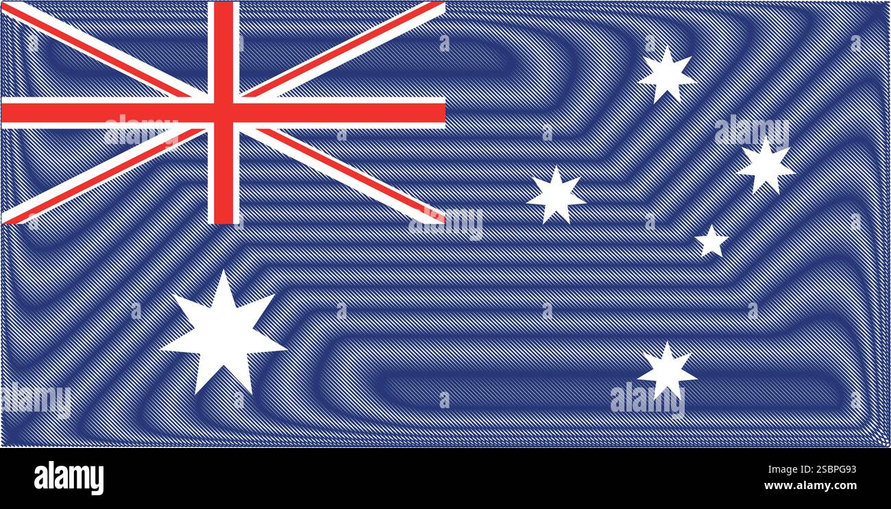 Australia Day January 26. Scribble style Australia flag vector ...