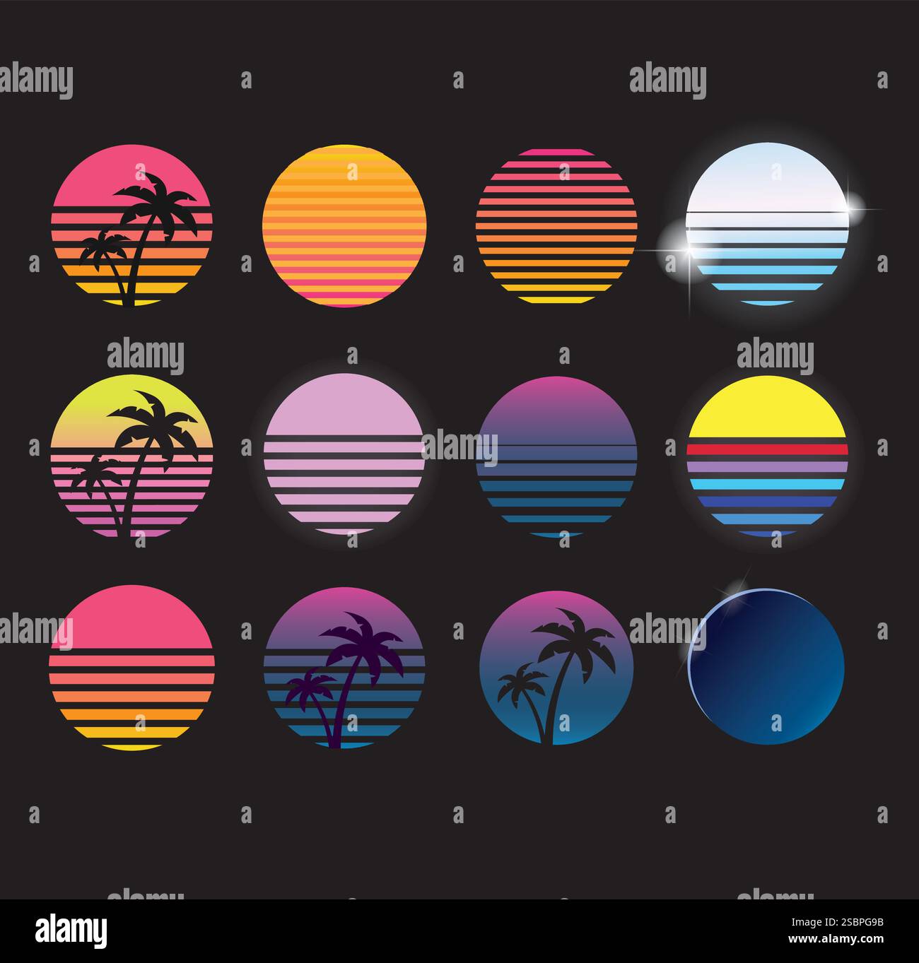 Retrowave ison set hi-res stock photography and images - Alamy