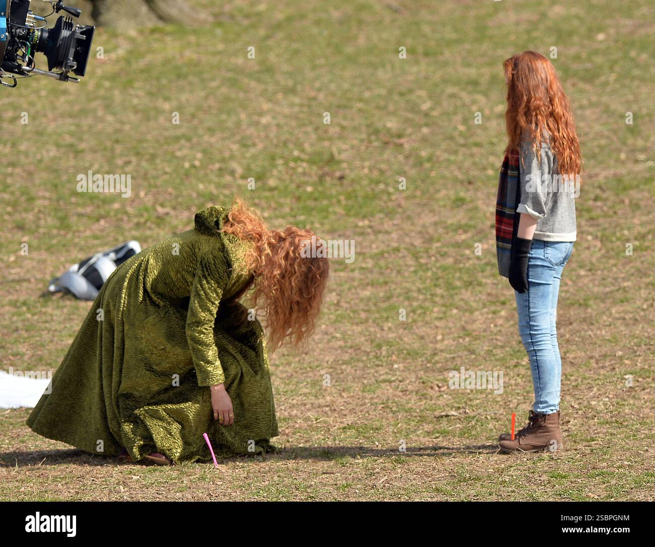 Actor Nicole Kidman shoots a scene in which her character faints on the ...