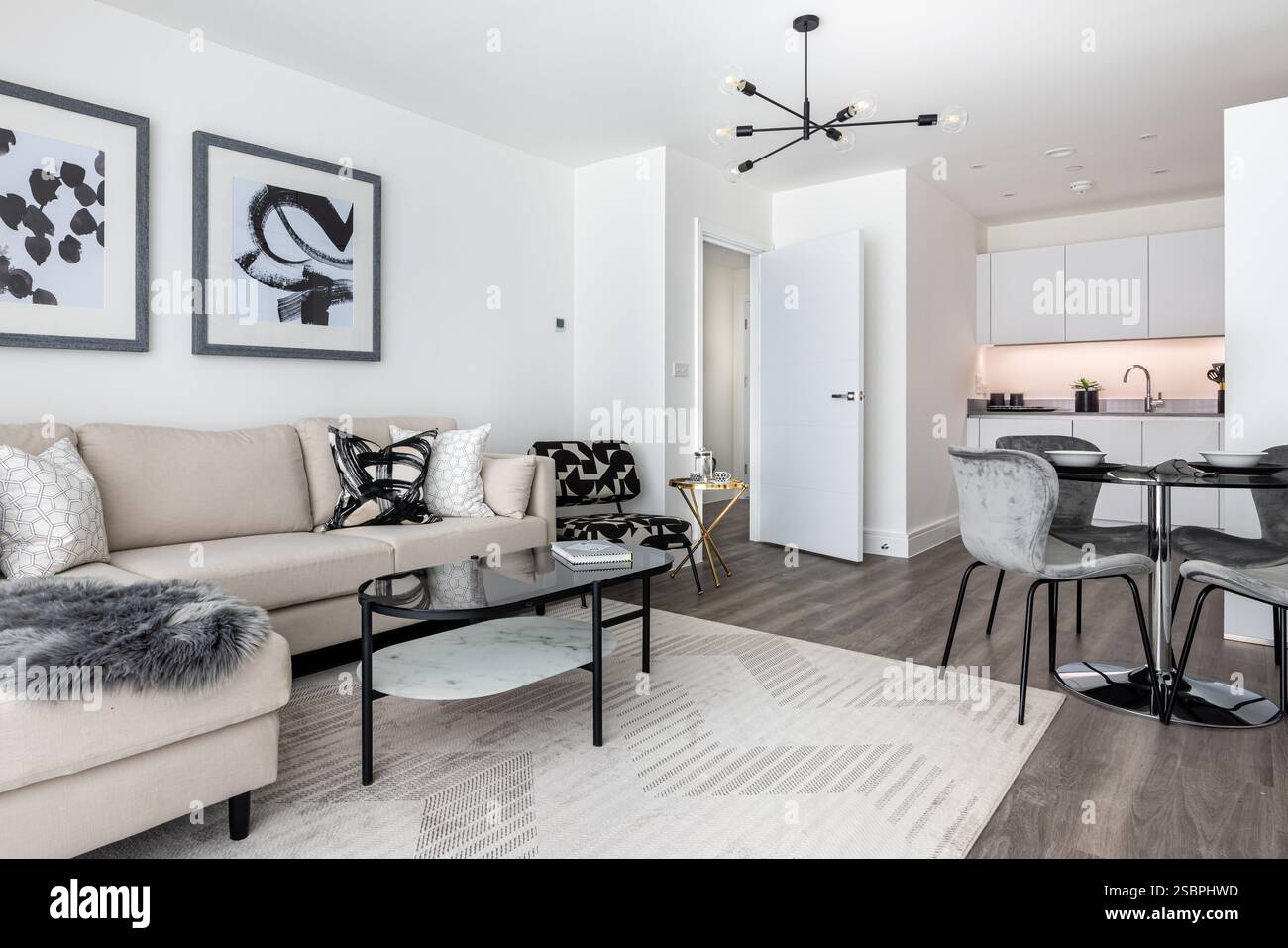 Modern developer house interiors Stock Photo - Alamy