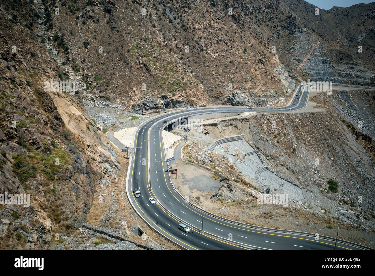 Aerial view of Al Hada Road in Taif City, near Mecca, Saudi Arabia ...