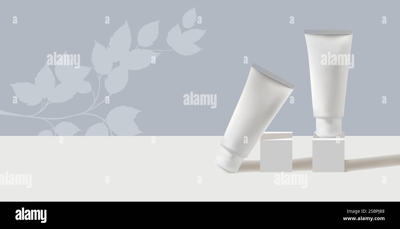 Blank Plastic Tube For Cosmetics. Realistic Vector Illustration. Body ...
