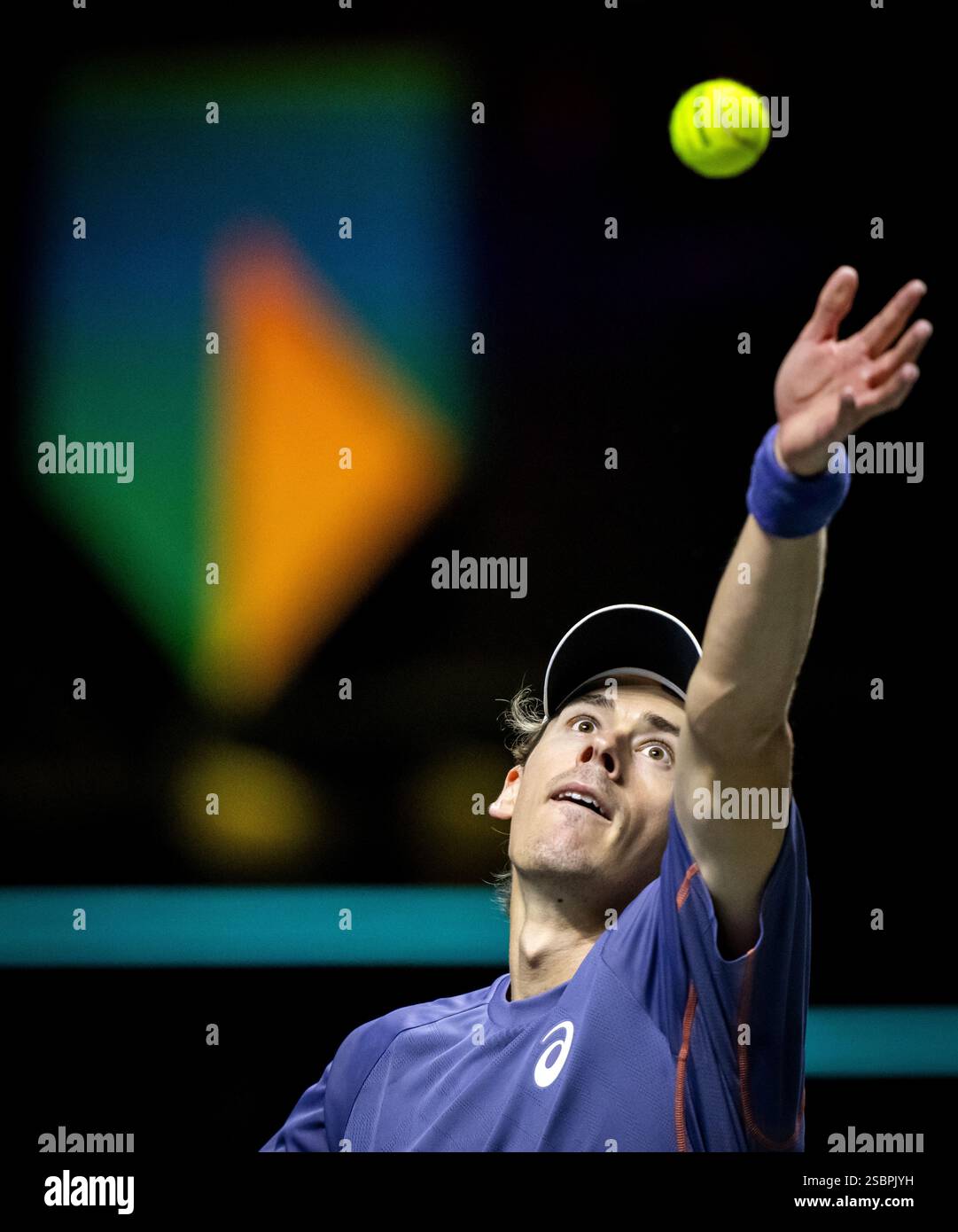 Rotterdam, Netherlands. 04th Feb, 2025. ROTTERDAM - Alex de Minaur (AUS) in action against David ...