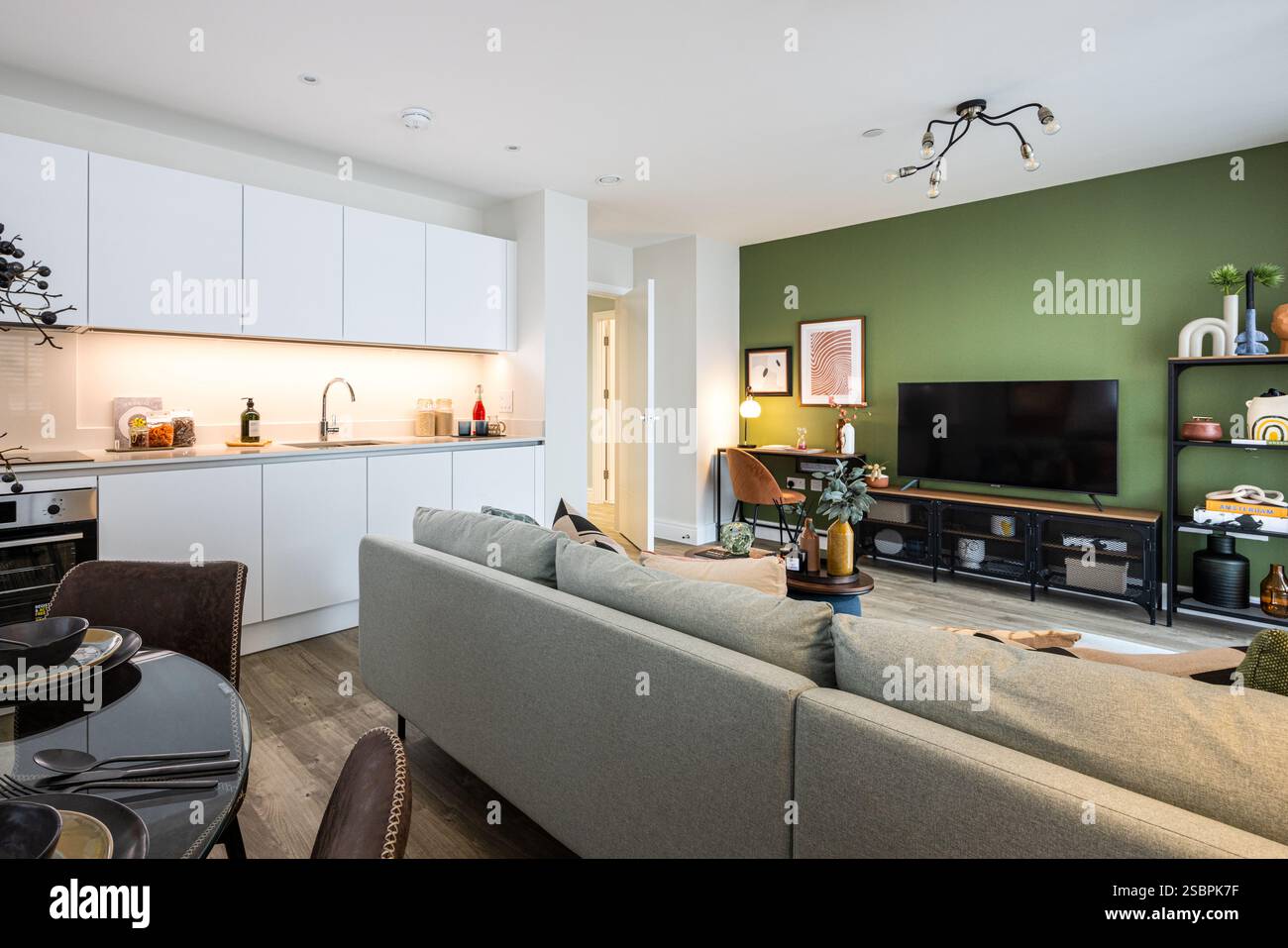 Modern developer house interiors Stock Photo - Alamy