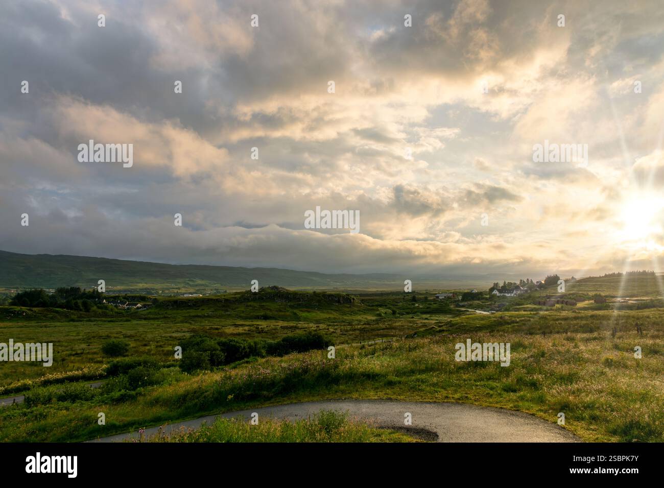 Isle of Skye landscape with dramatic sky at sunset, Scotland, UK Stock ...