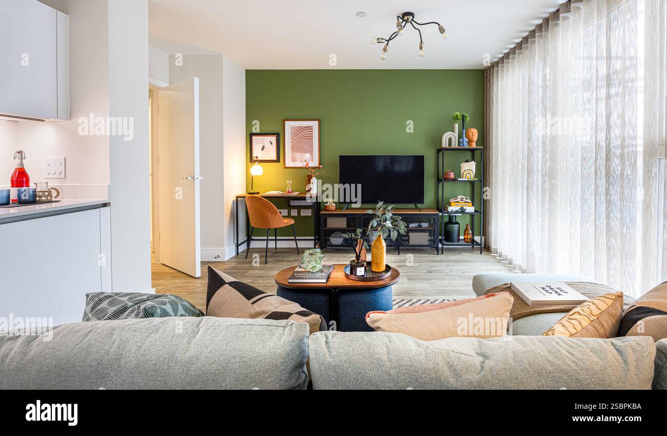 Modern developer house interiors Stock Photo - Alamy