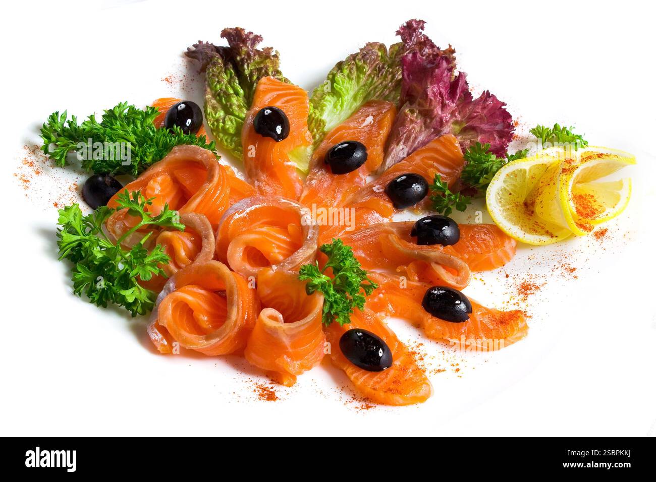 Plate salted sliced salmon hi-res stock photography and images - Alamy