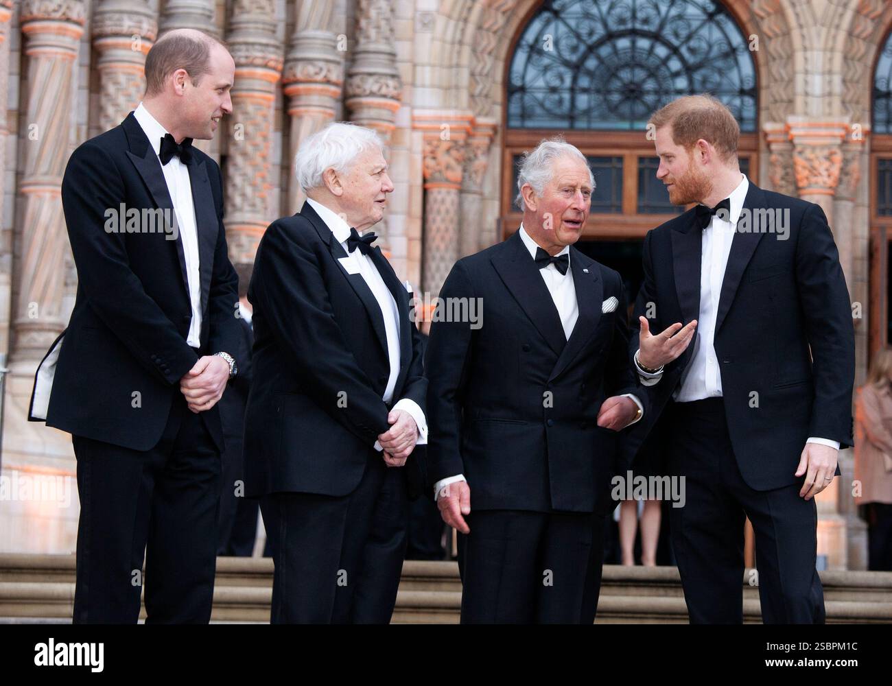 Prince Charles, HRH Prince William and HRH Prince Harry with Sir David ...