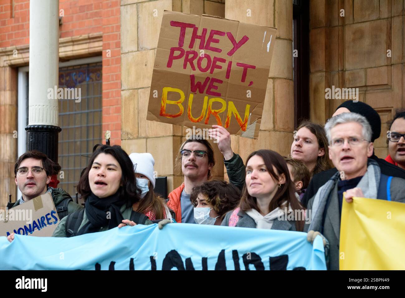 London, UK. 4 February 2025. Activists from ‘Climate Resistance’ launch ...