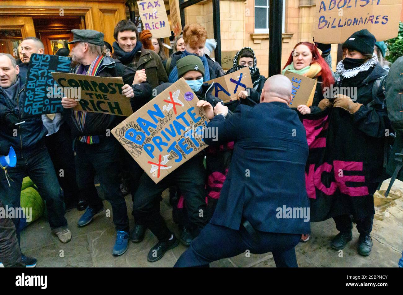 London, UK. 4 February 2025. Activists from ‘Climate Resistance’ launch ...