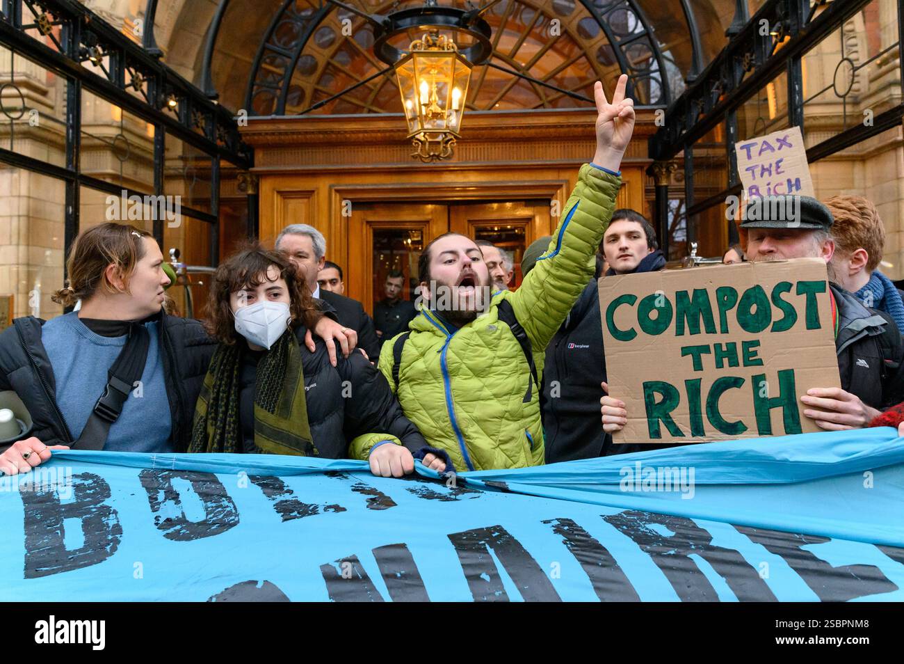 London, UK. 4 February 2025. Activists from ‘Climate Resistance’ launch ...