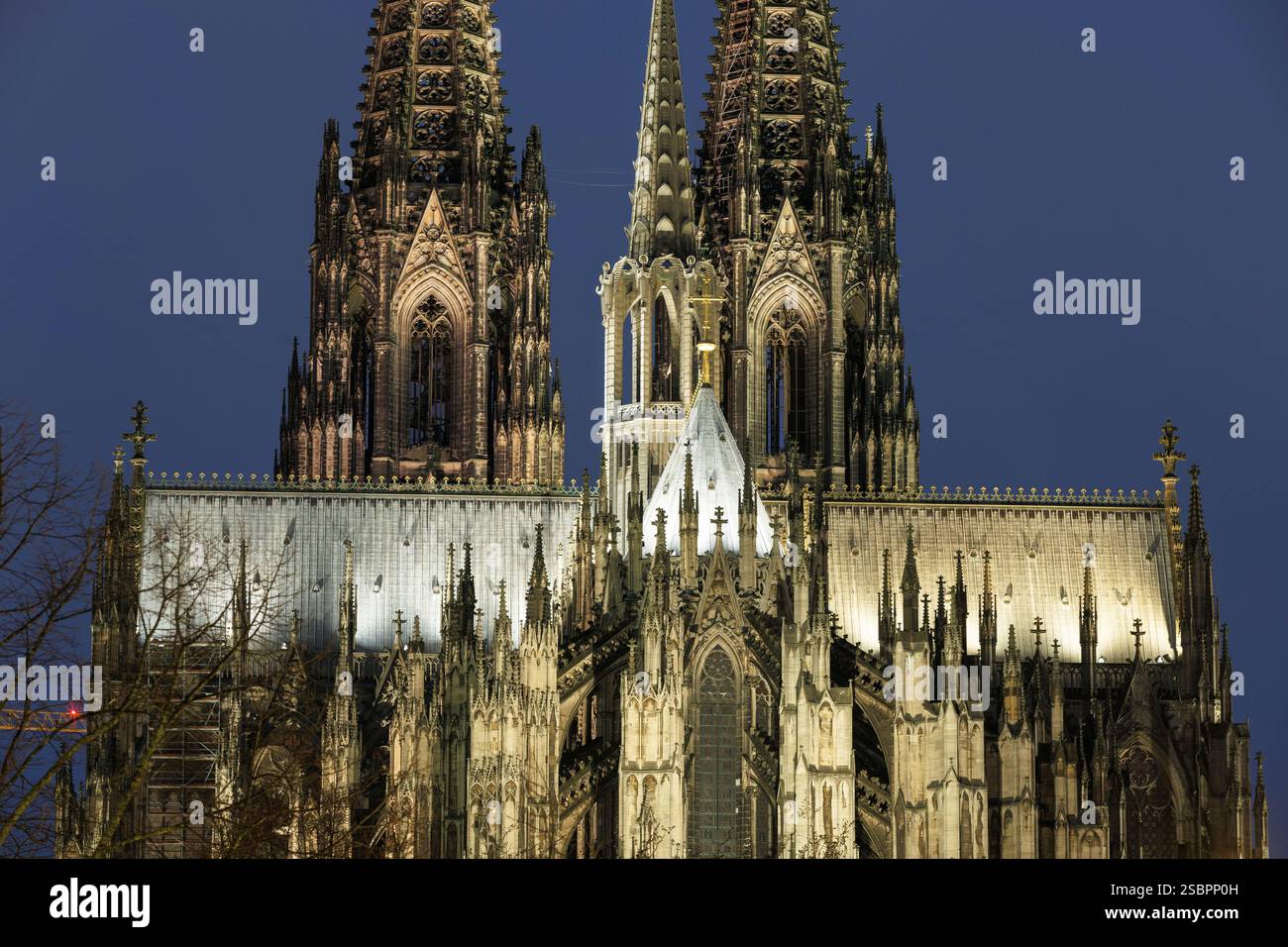 view of the east side of the cathedral with the crossing tower, Cologne ...