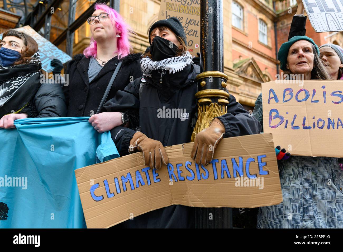 London, UK. 4 February 2025. Activists from ‘Climate Resistance’ launch ...