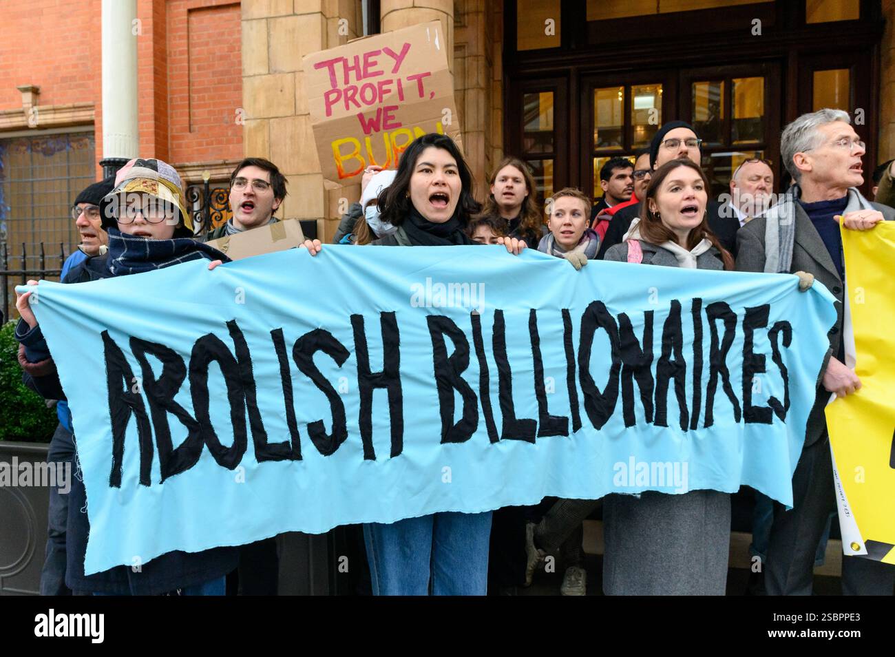 London, UK. 4 February 2025. Activists from ‘Climate Resistance’ launch ...