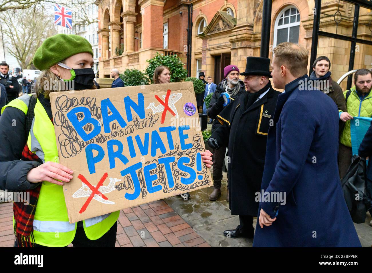 London, UK. 4 February 2025. Activists from ‘Climate Resistance’ launch ...