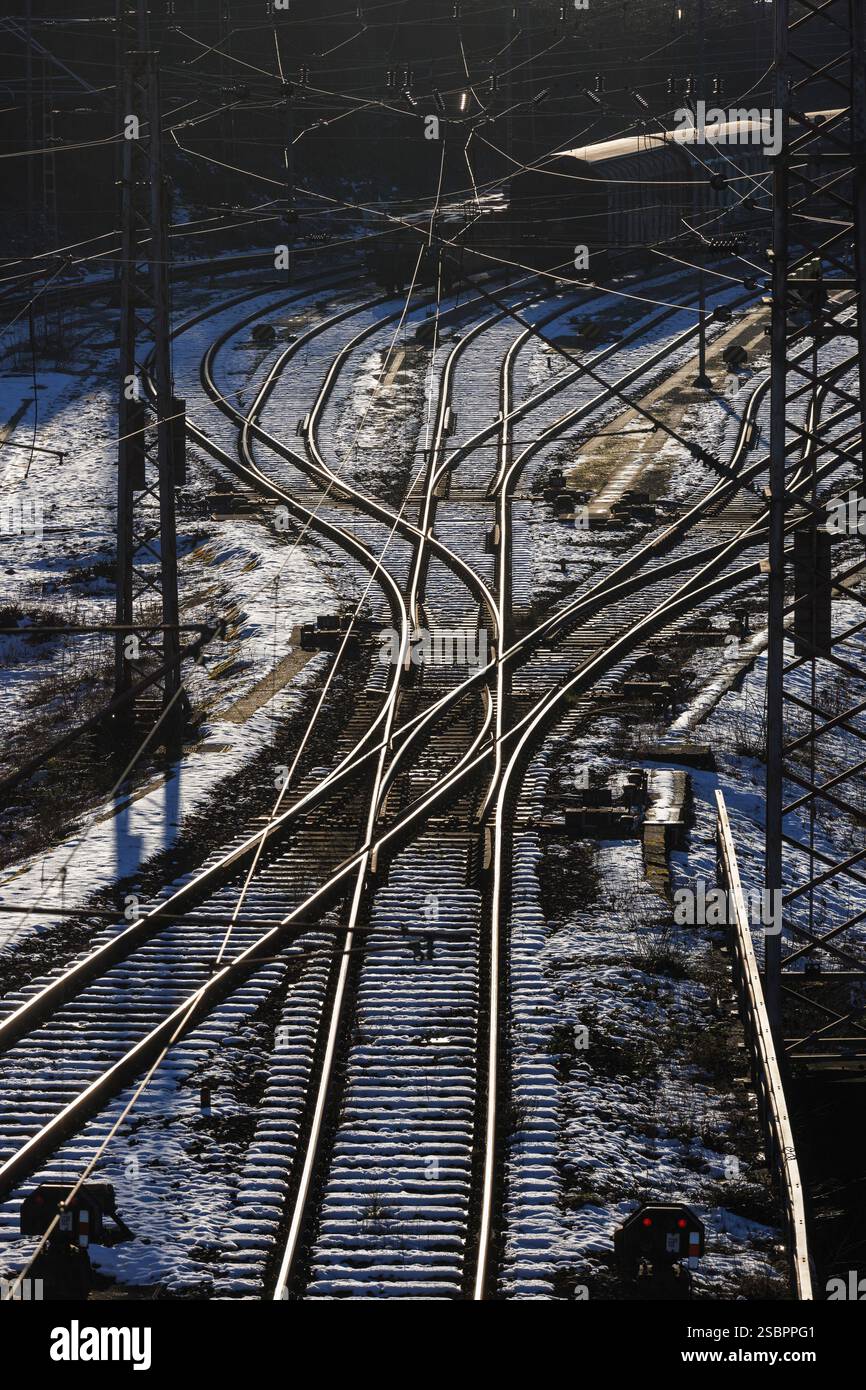 railroad shunting yard in Hagen Vorhalle, tracks and switches, Hagen ...