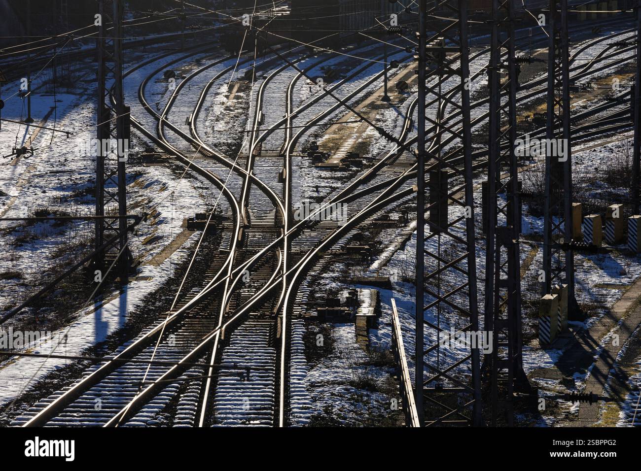railroad shunting yard in Hagen Vorhalle, tracks and switches, Hagen ...