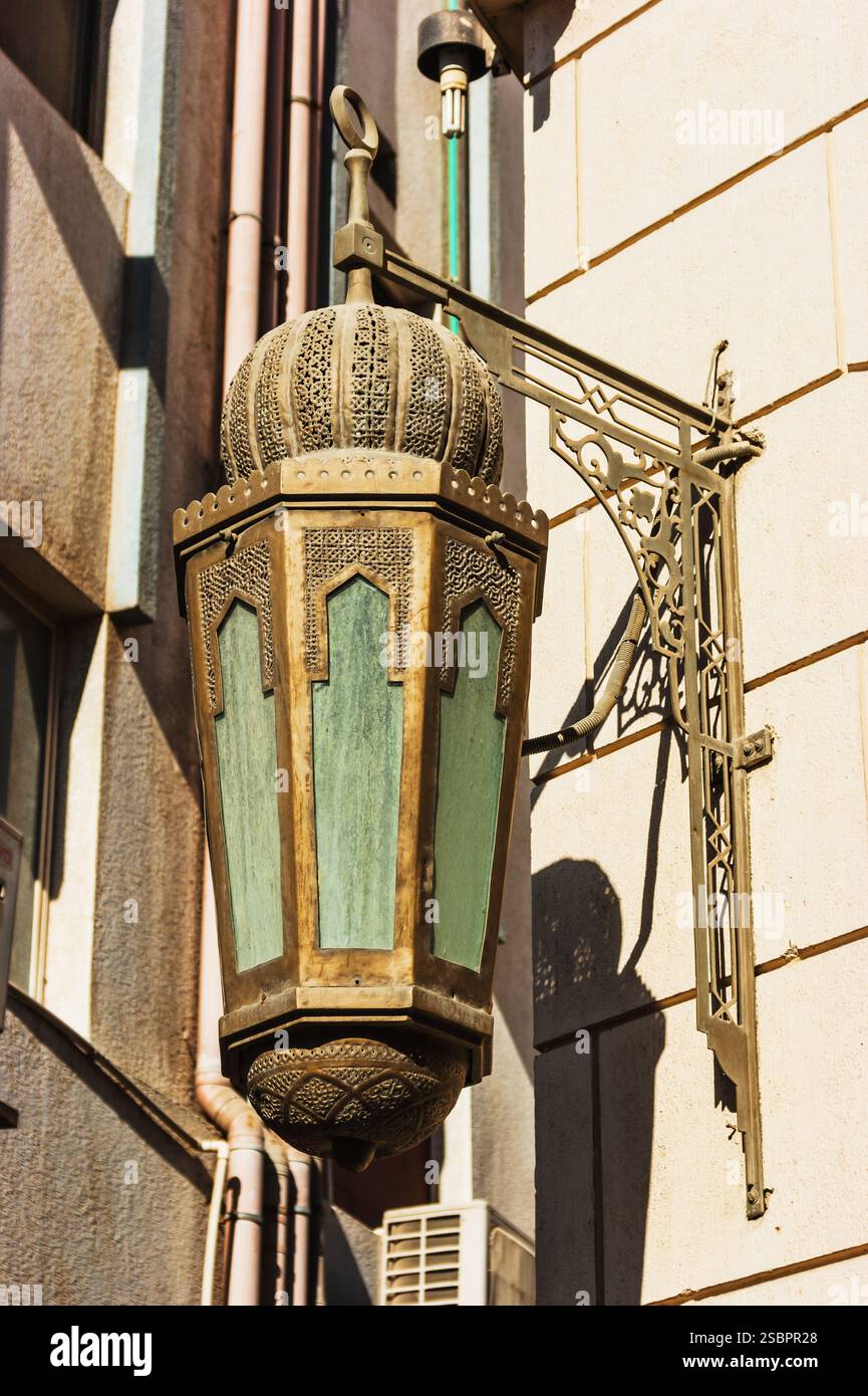 Arab street lanterns in the city of Dubai in the United Arab Emirates ...