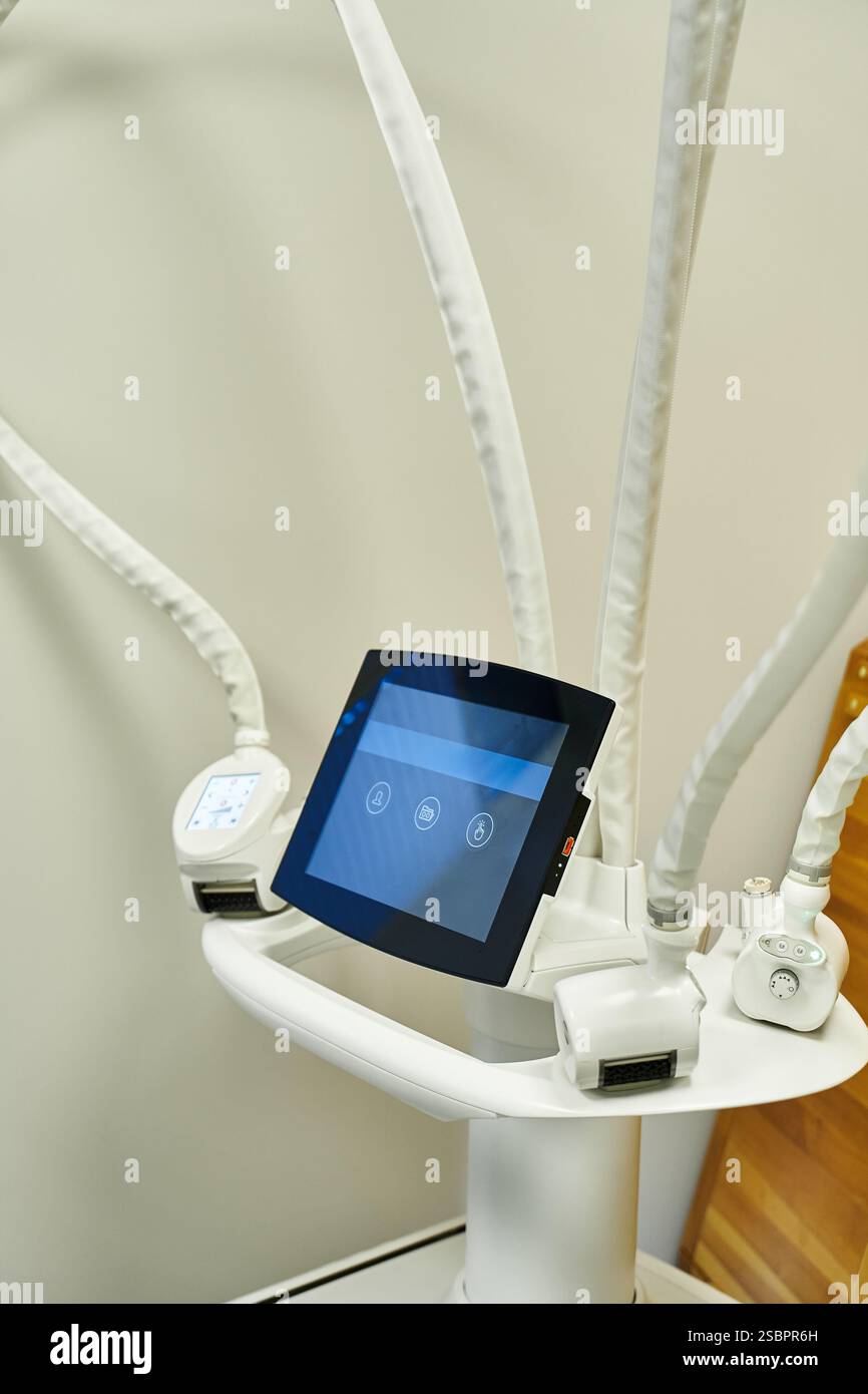 Advanced device with multiple arms ready for skin treatment in a ...