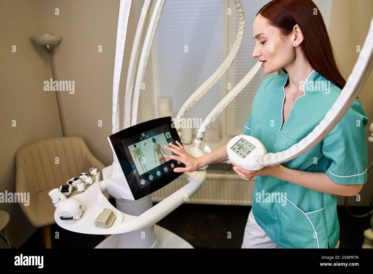 A skilled dermatologist uses advanced tools for a skincare procedure in ...