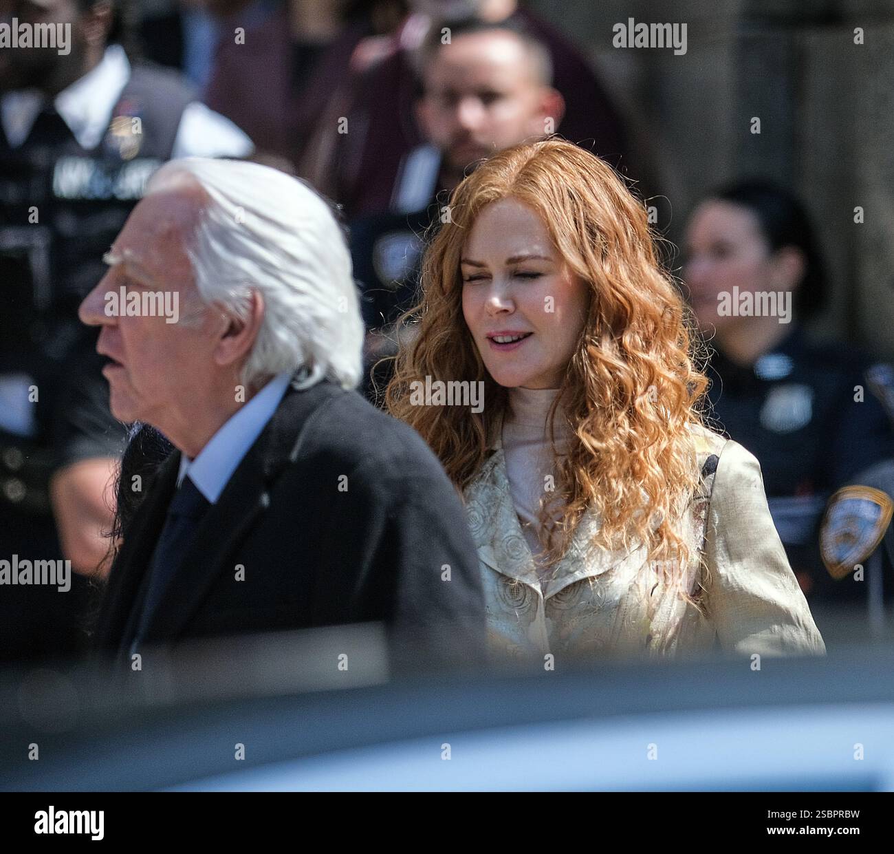 Actors Nicole Kidman and Donald Sutherland on the set of the new TV ...