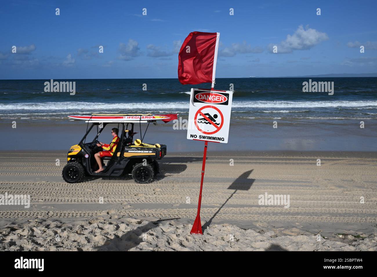 Bribie Island, Australia. 04th Feb, 2025. Surf Lifesavers are seen ...