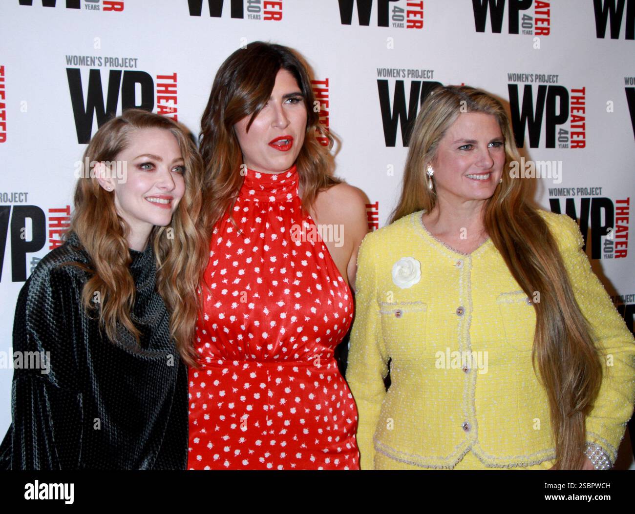 (L-R) Amanda Seyfried, Emily Warren and Bonnie Comley arriving at the ...