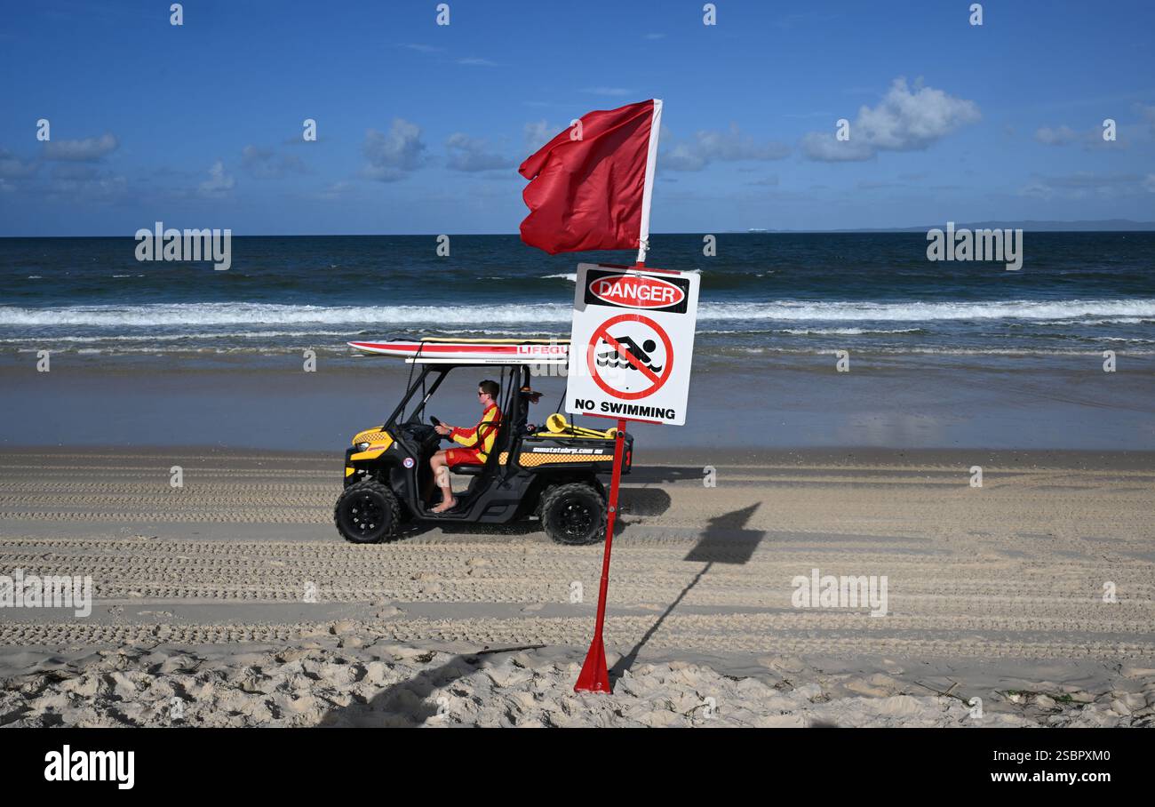 Bribie Island, Australia. 04th Feb, 2025. Surf Lifesavers are seen ...