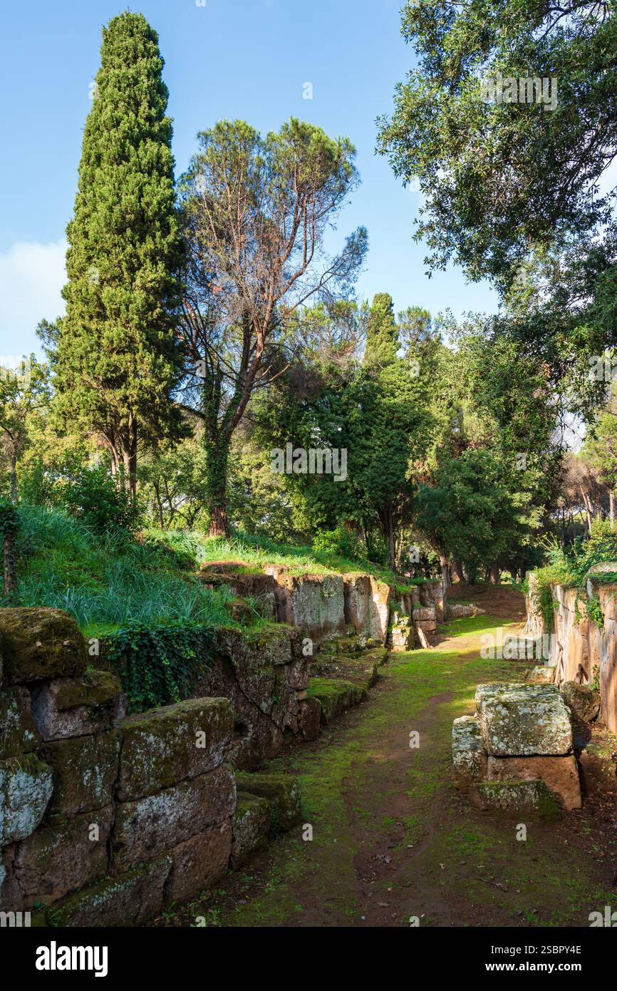 Natural path inside etruscan necropolis in Italy Stock Photo - Alamy