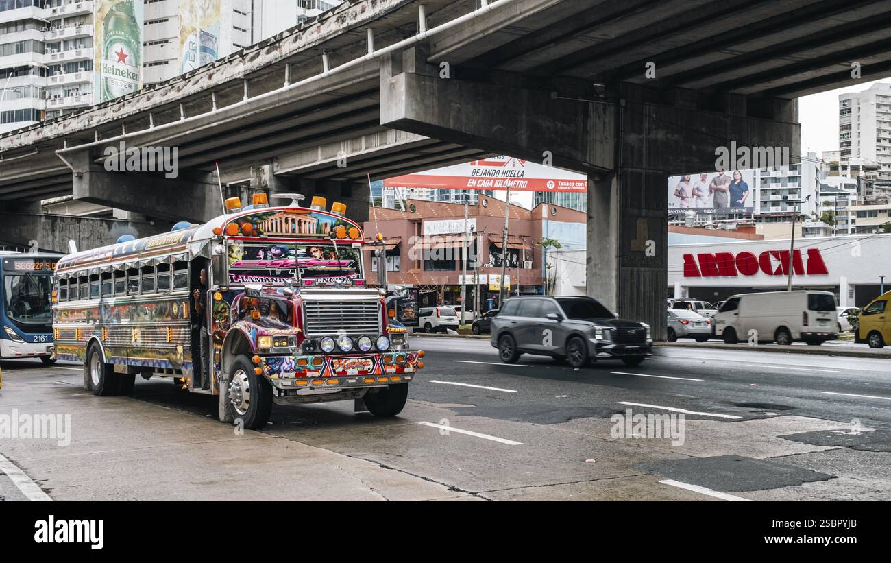 Public transportation, Av. Vasco Nunez de Balboa, Panama City, Panama ...
