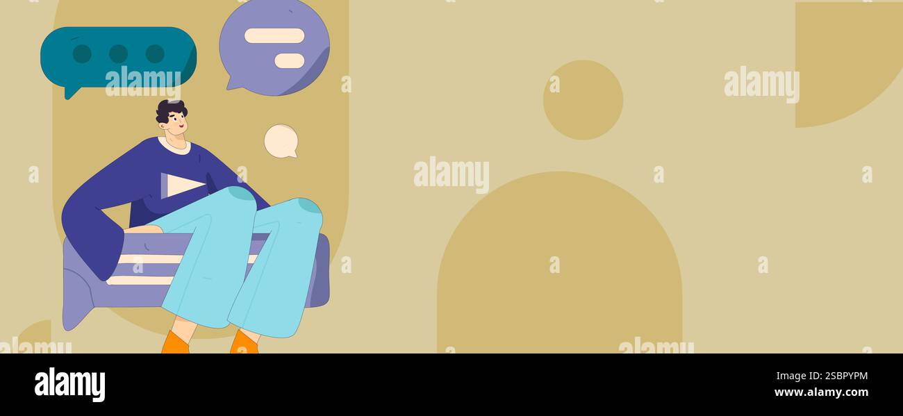 Virtual characters social communication concept business flat vector ...