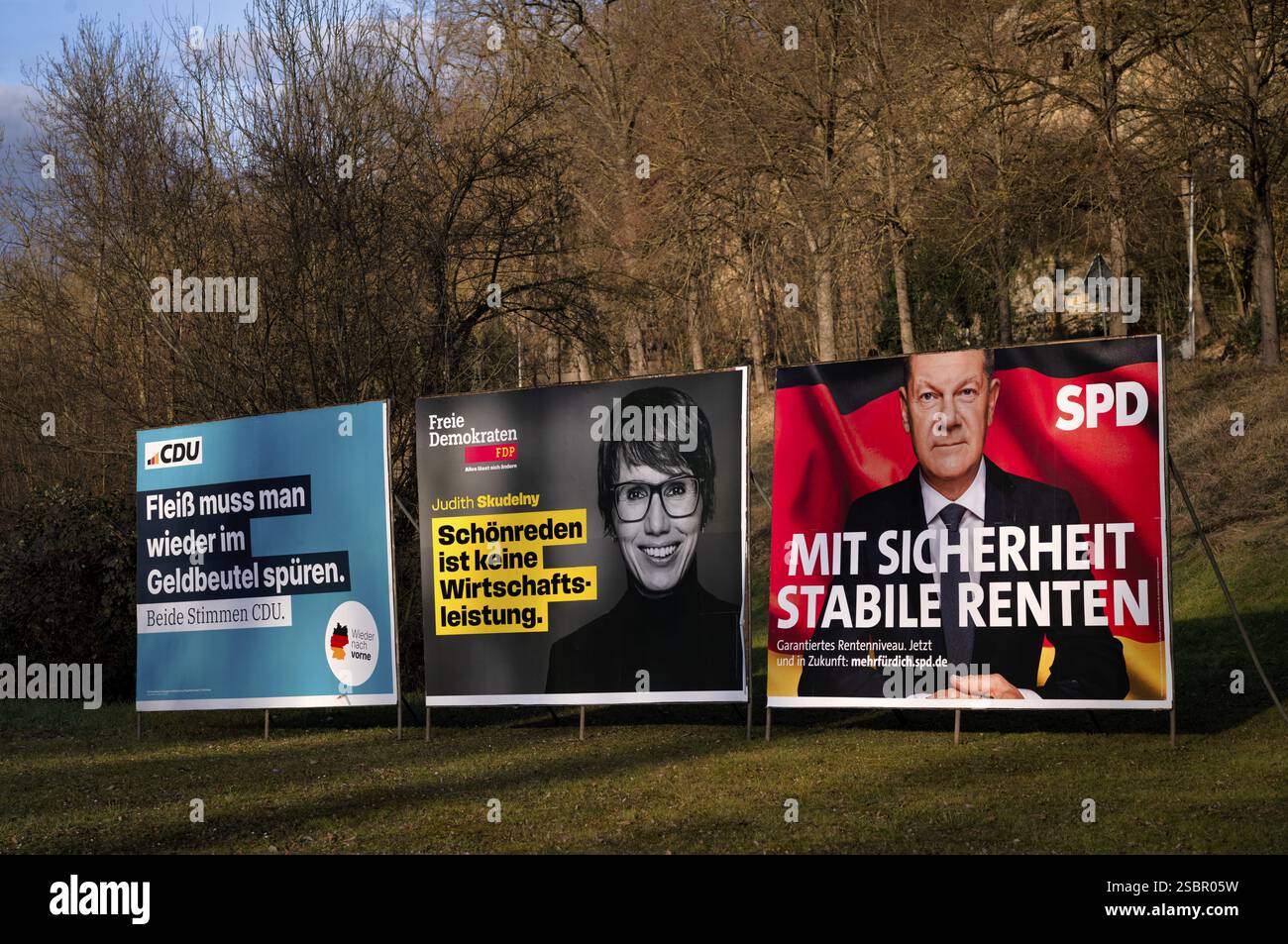 Election posters for the Bundestag election on 23 February 2025, CDU ...