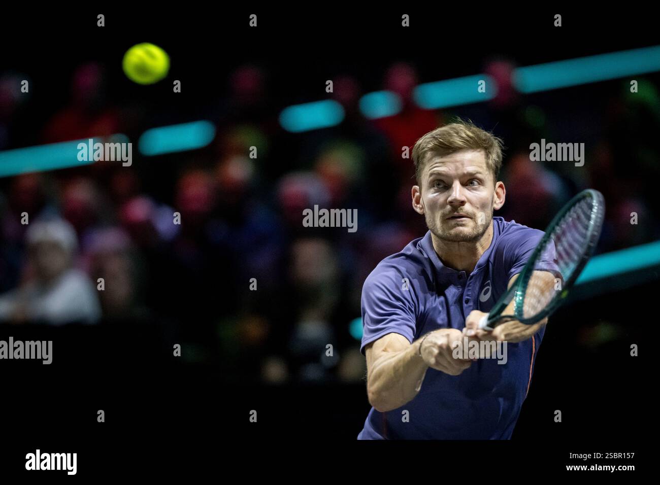 Rotterdam, Netherlands. 04th Feb, 2025. ROTTERDAM - David Goffin (BEL) in action against Alex de ...