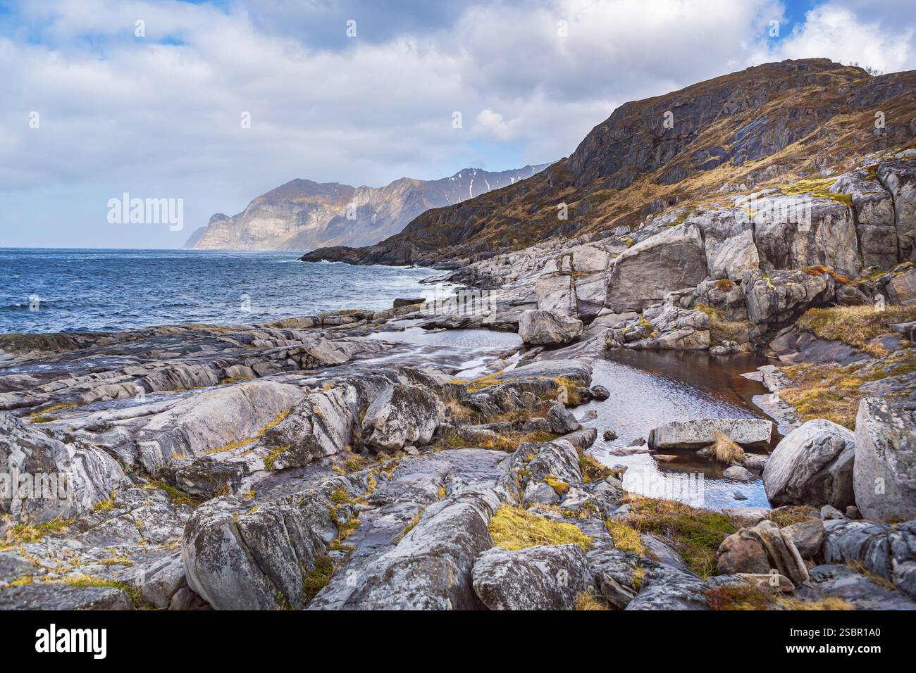 Fjords near Mefjordvaer on the island of Senja in Norway Stock Photo ...