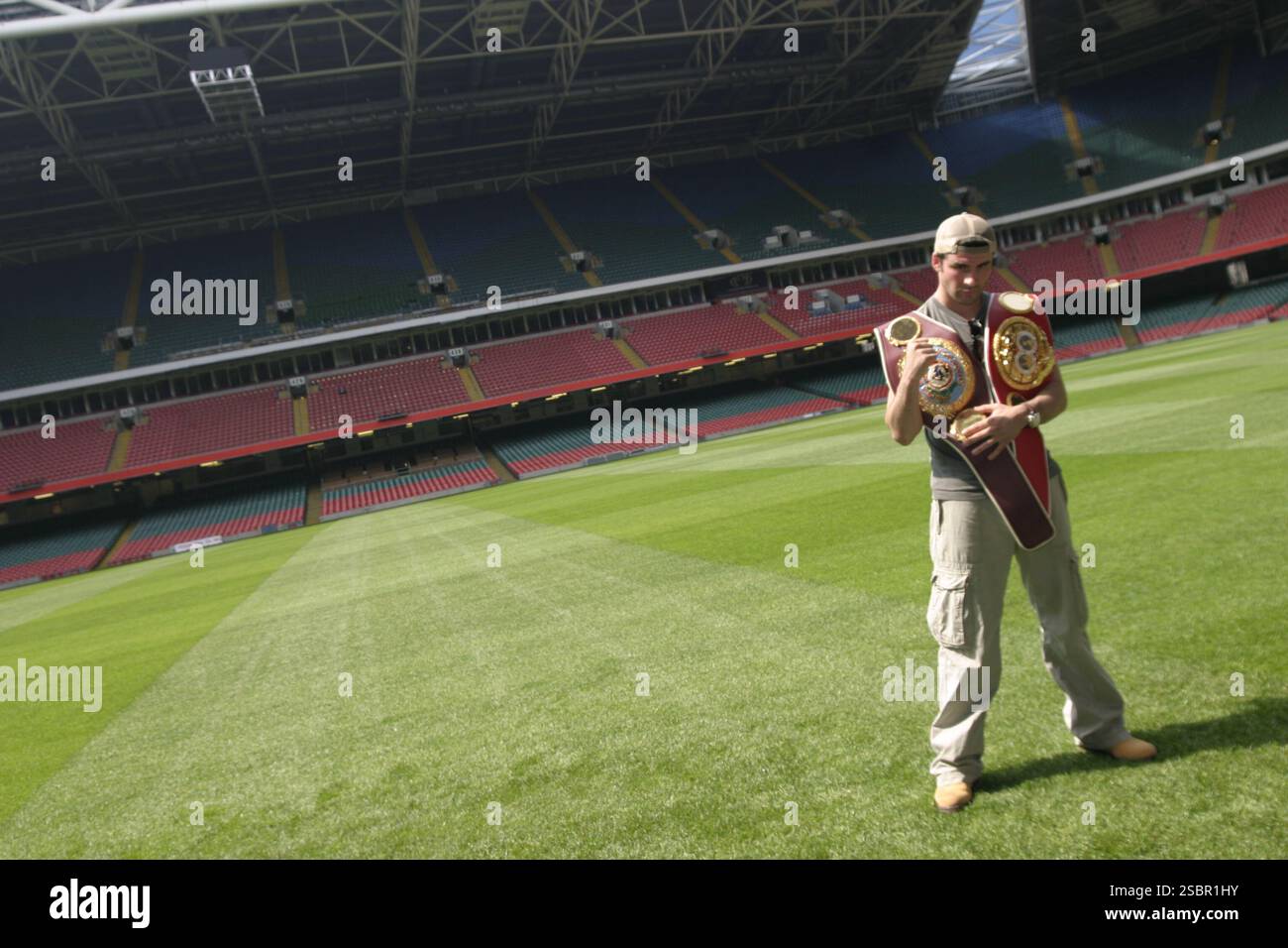 Joe Calzaghe press conference holding the IBF and WBO championship ...