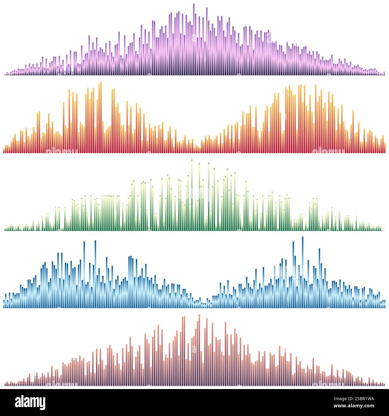 Sound waves vector set. Audio equalizer. Sound & audio waves isolated on white background Stock ...
